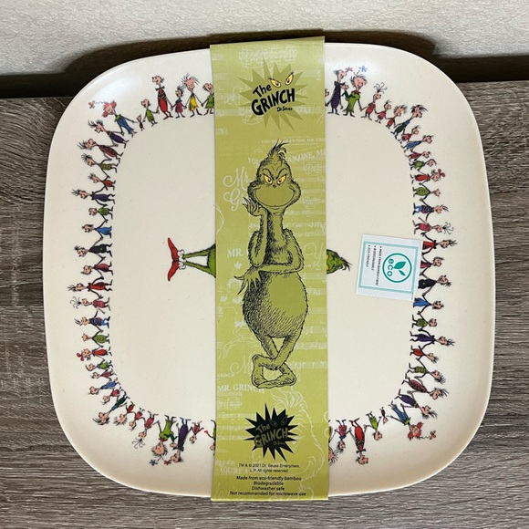 Dr. Seuss | Dining | Drsuess The Grinch Ecofriendly Bamboo Plate Set ...